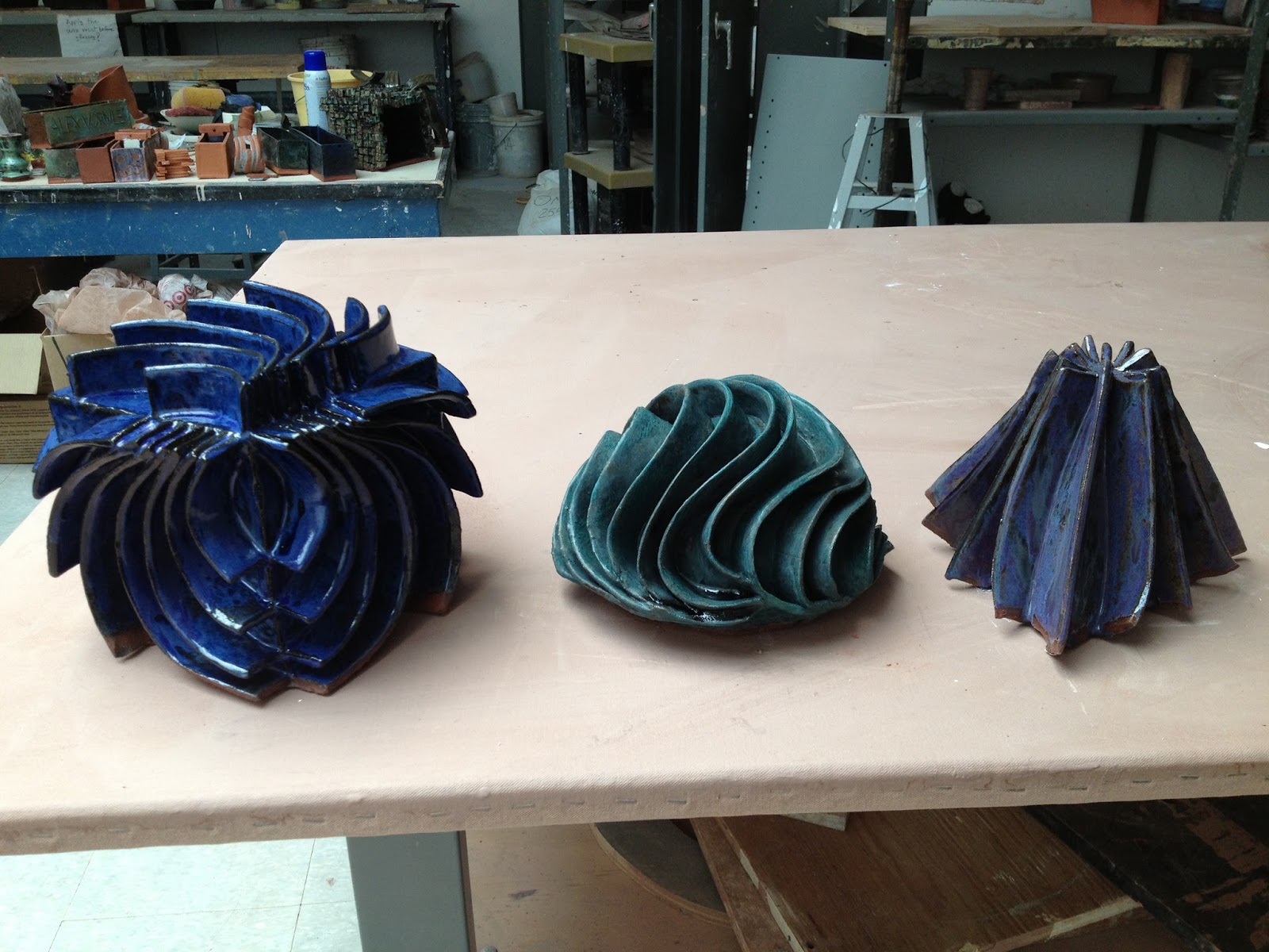 Intro to Ceramic Sculpture: Examples of Slab Pieces